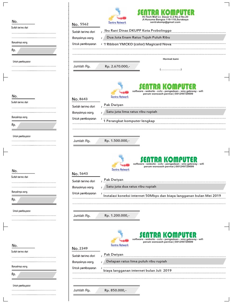 Nota Sentra Komputer | PDF