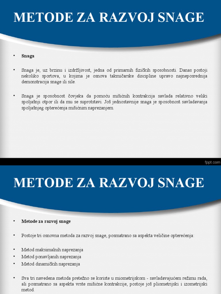 Metode Za Razvoj Snage | PDF