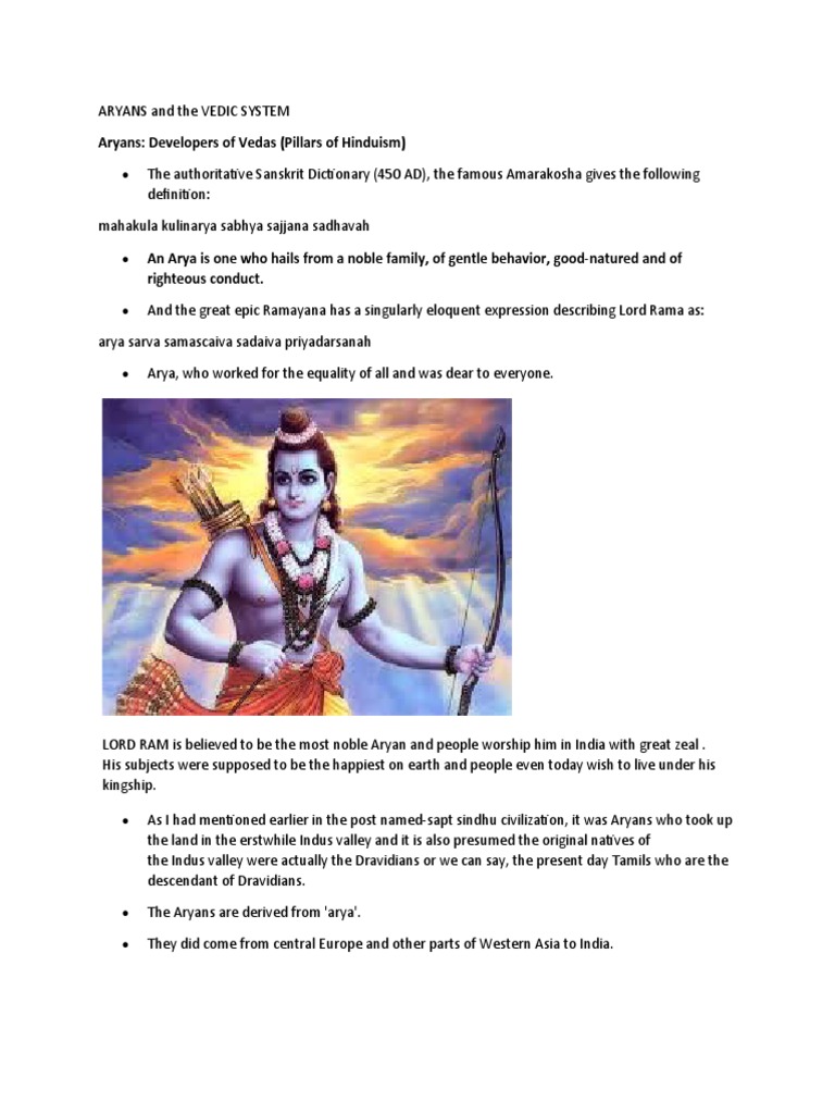 Aryans and The Vedic System | PDF | Vedas | Hindu Literature