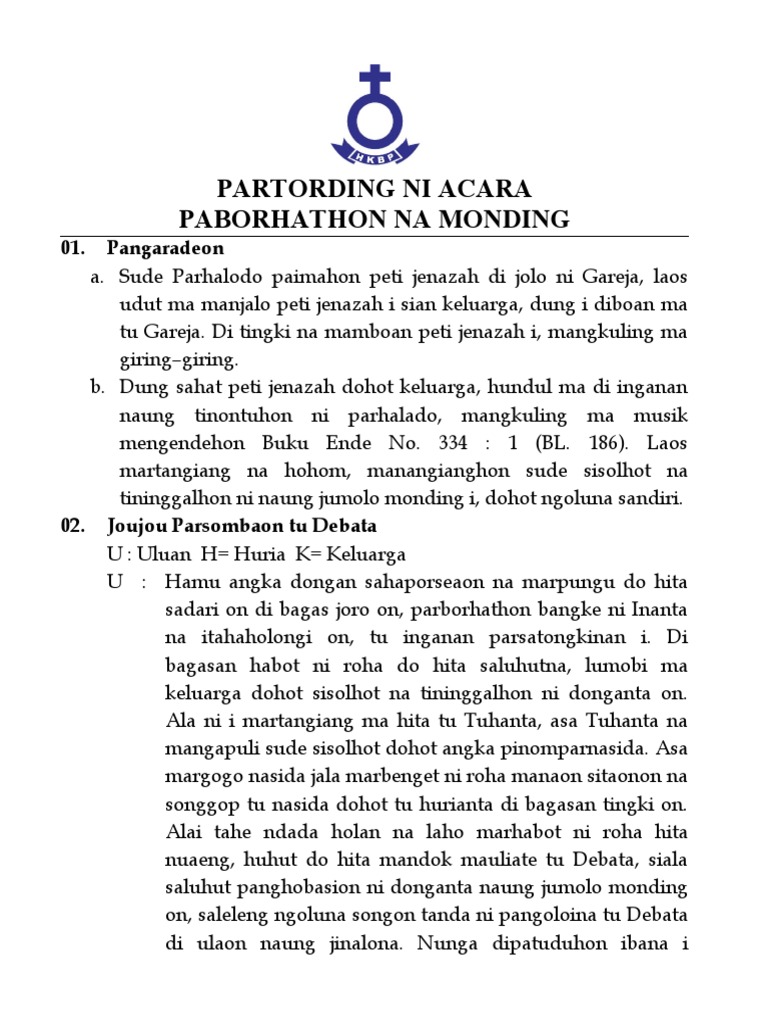 Partording Ni Acara Paborhathon Na Monding: 01. Pangaradeon | PDF