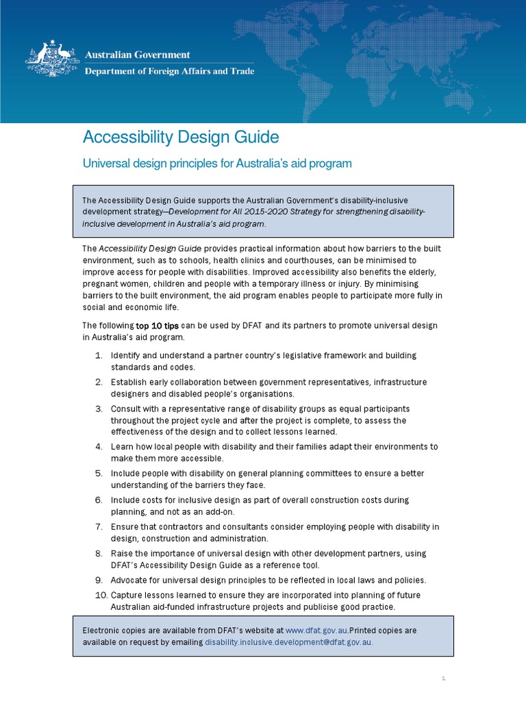Accessibility Design Guide: Universal Design Principles For Australia's ...
