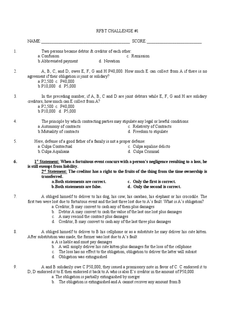 RFBT Challenge #1 | PDF | Partnership | Negotiable Instrument