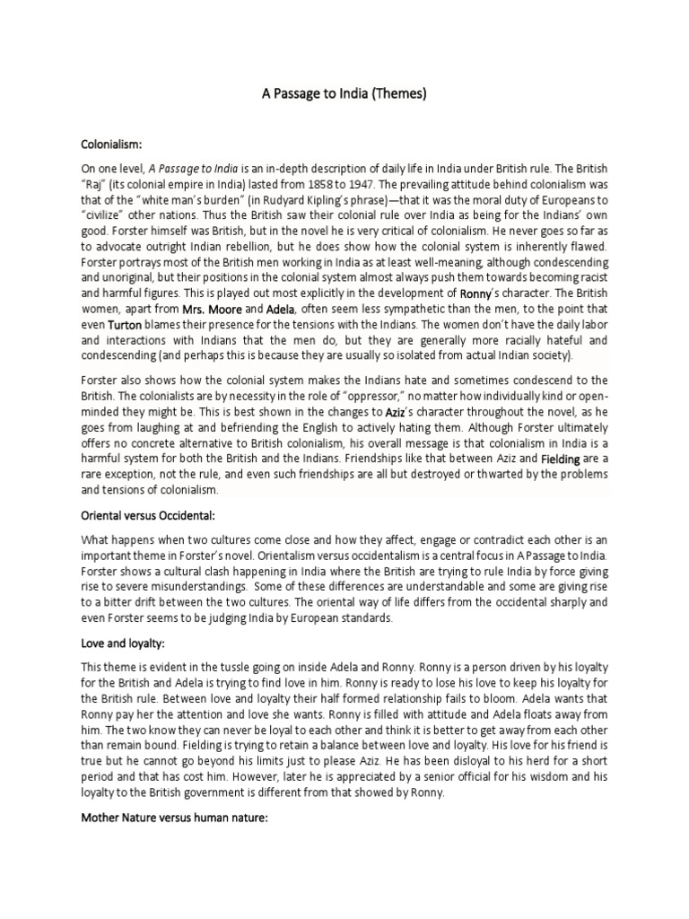 Themes in A Passage to India | PDF