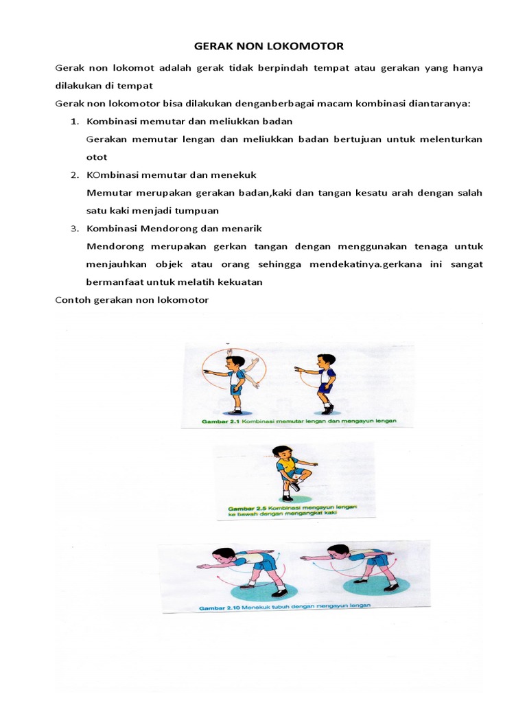 Contoh dan Pengertian Gerak Non Lokomotor | PDF | Karier & Perkembangan ...