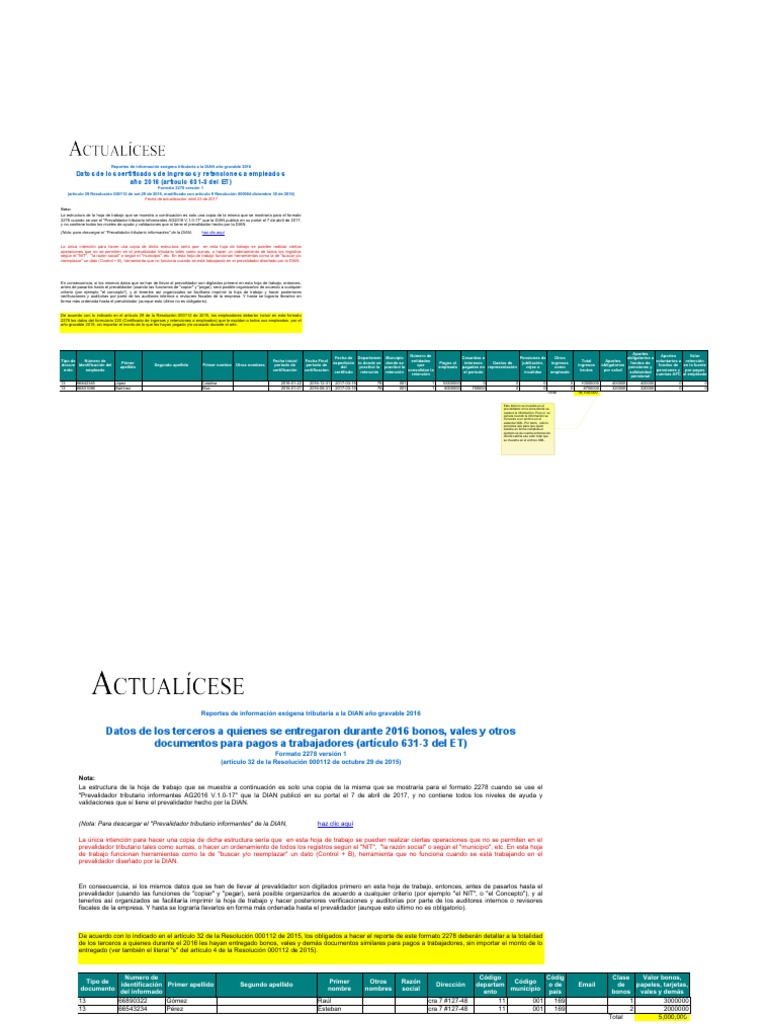 Formatos 2276 2278 2280 17 | PDF | Xml | Archivo de computadora
