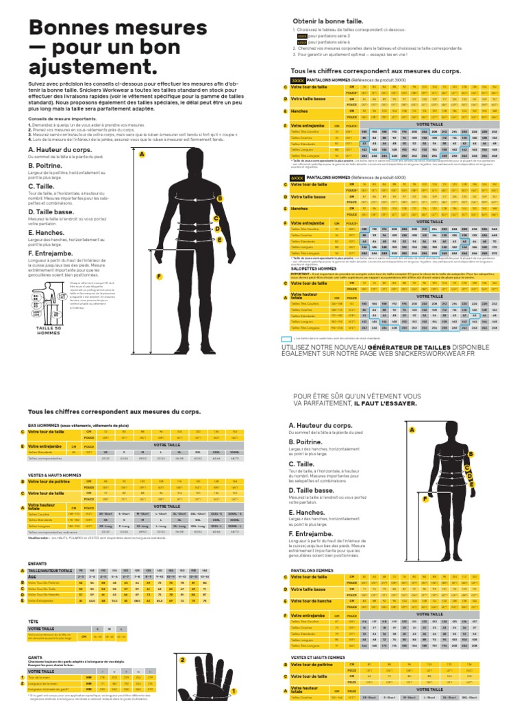 AW Size Chart FR | PDF | Vêtements