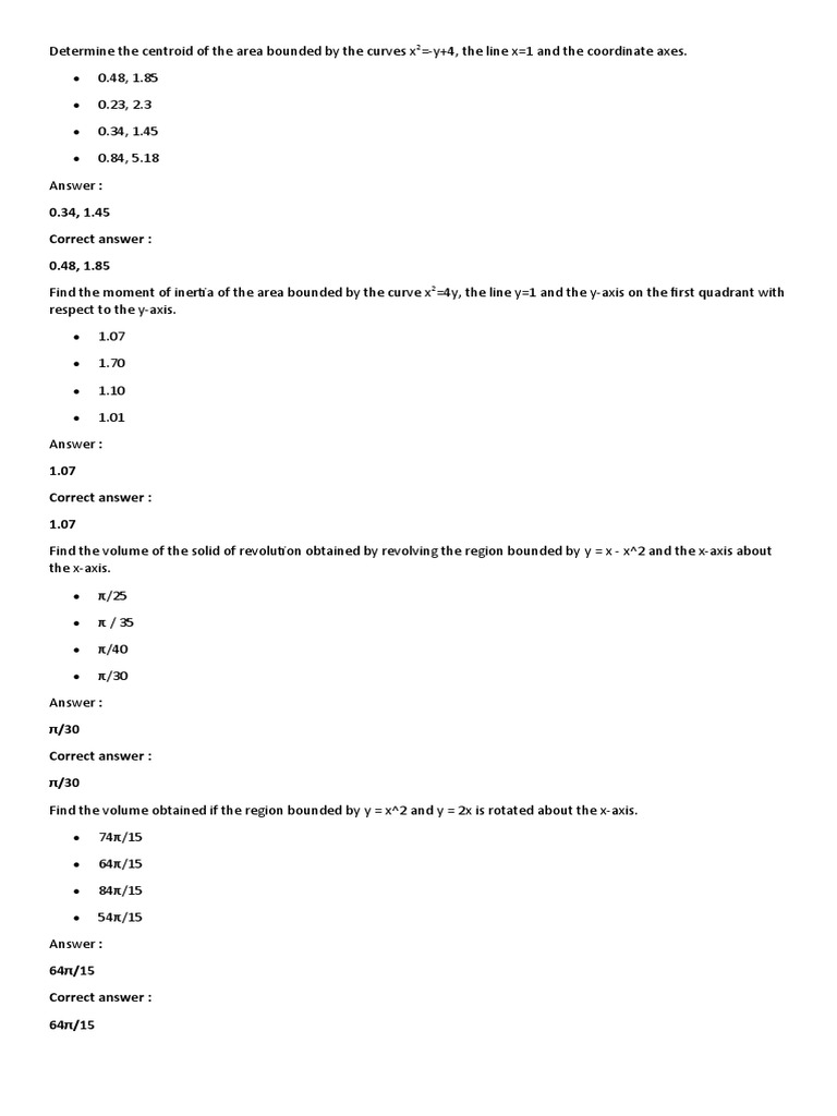 Volume of Revolution | PDF | Cartesian Coordinate System | Area