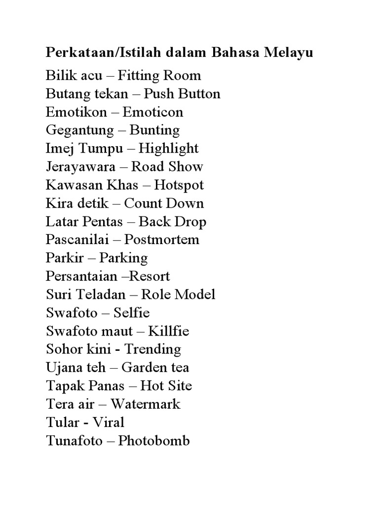 Perkataan Baharu BM | PDF