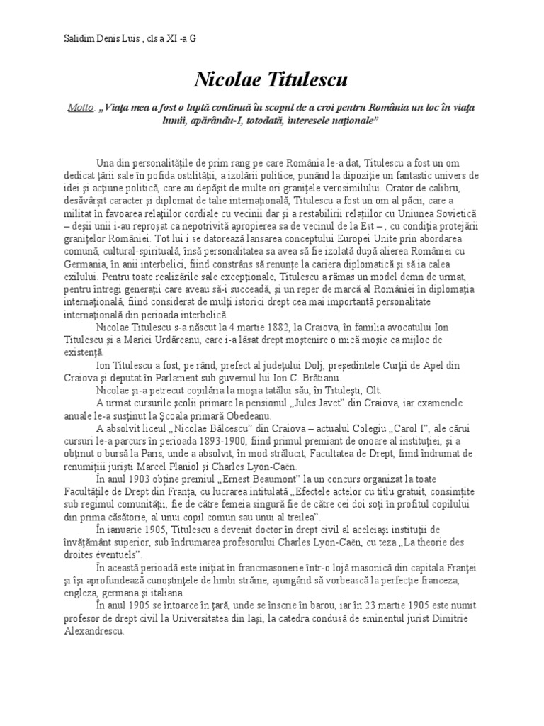 Nicolae Titulescu | PDF