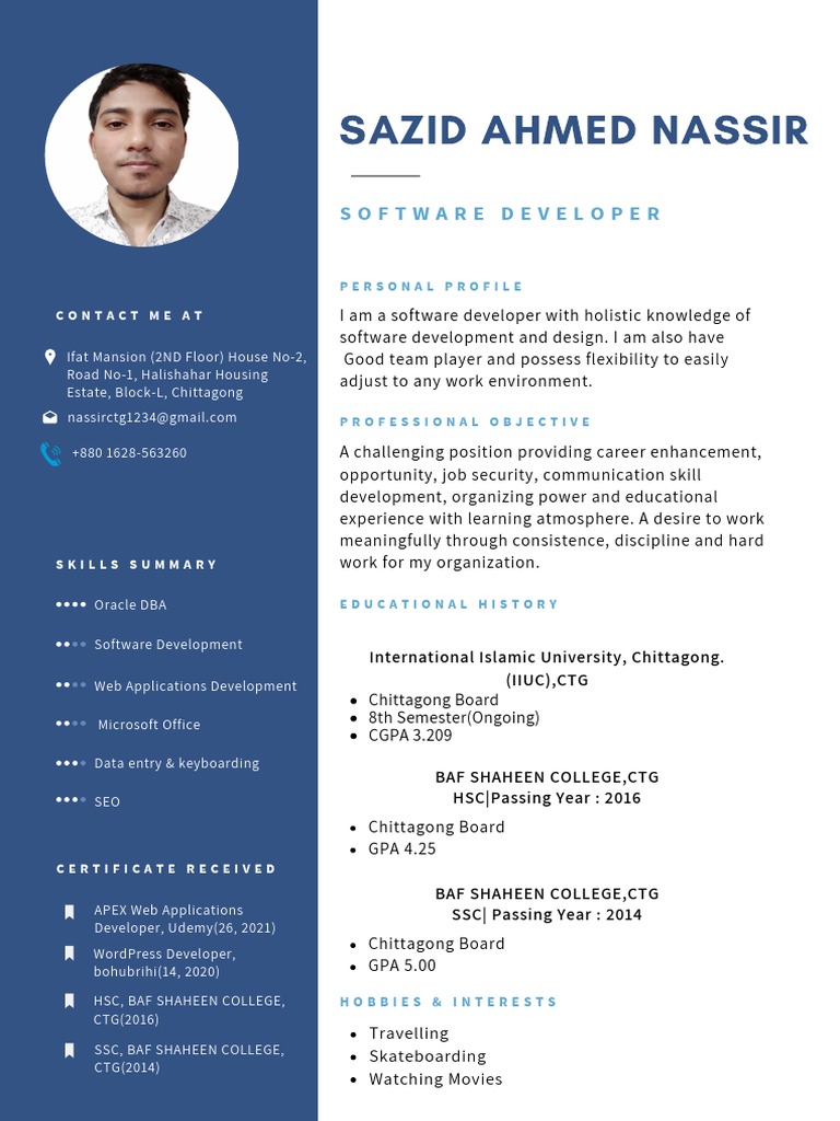 Navy Blue and Black Professional Resume - 2 | PDF