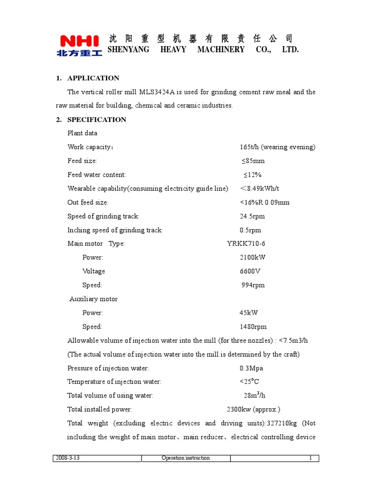 Raw Mill Vertical Roller Mill PDF | PDF | Mill (Grinding) | Screw