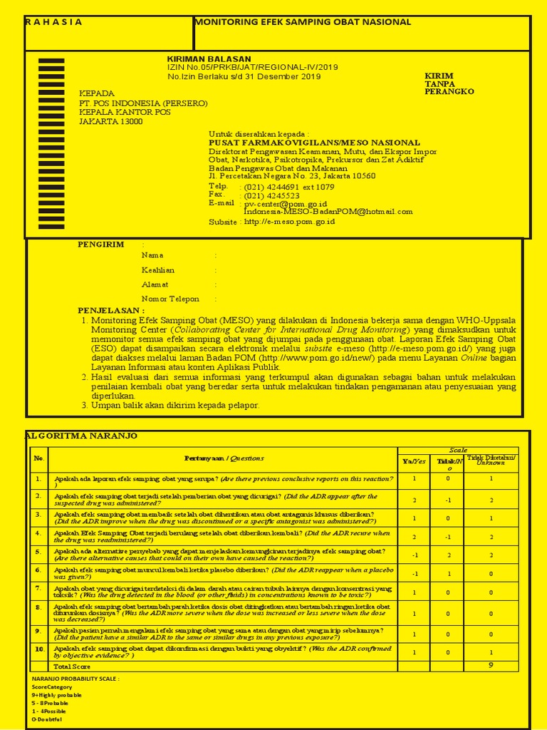 Form Kuning MESO | PDF