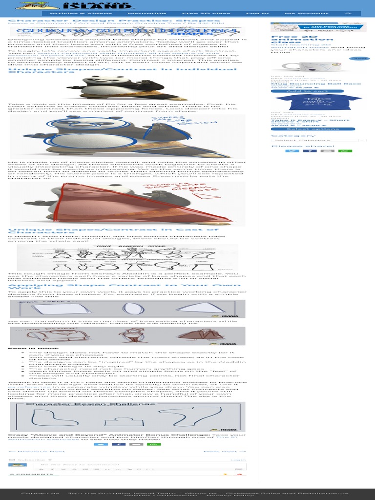 Character Design Practice Shapes Animator Island Pdf Shape