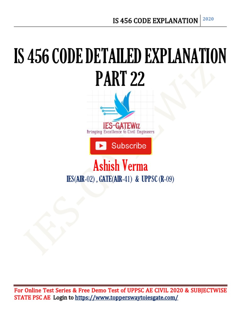Is 456 Code Detailed Explanation: Ashish Verma | PDF
