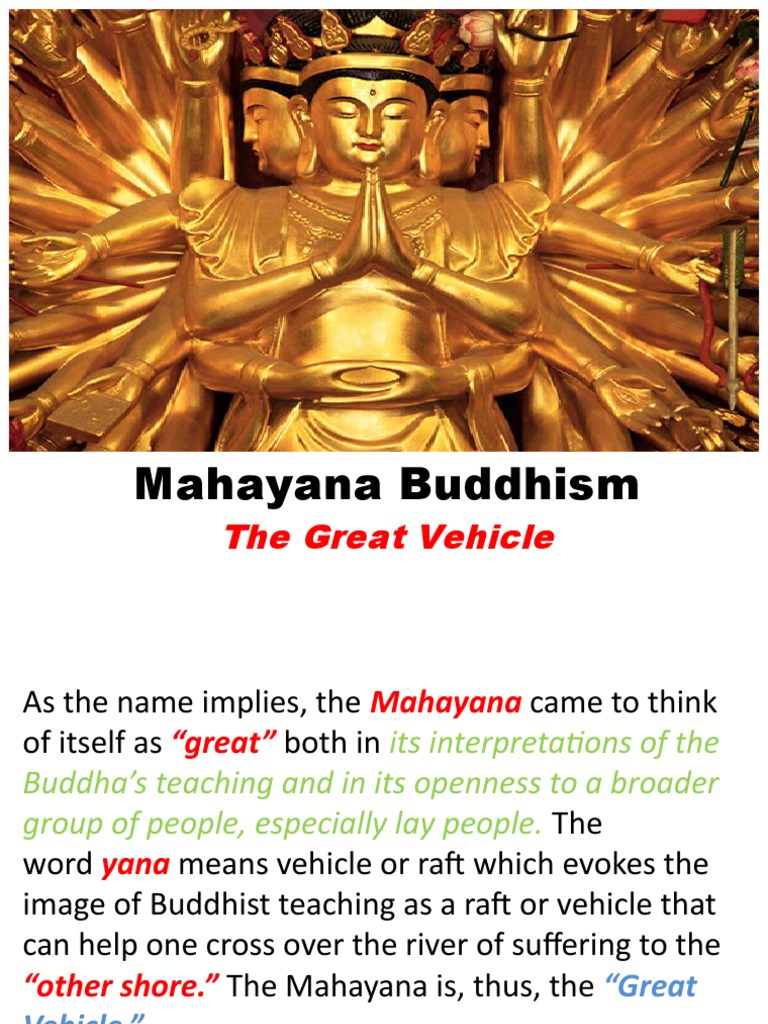 Mahayana Buddhism: The Great Vehicle | PDF | Mahayana | Bodhisattva