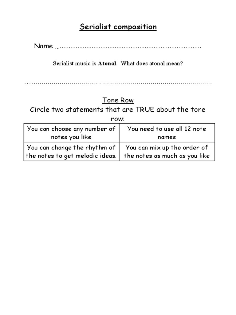 Serial Composition | PDF