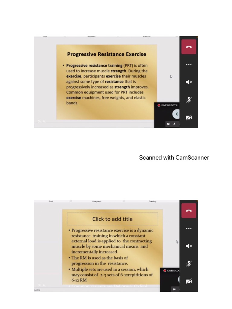 Progressive Resisted Exercises and Endur | PDF