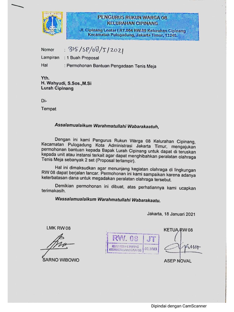Proposal Tenis Meja | PDF