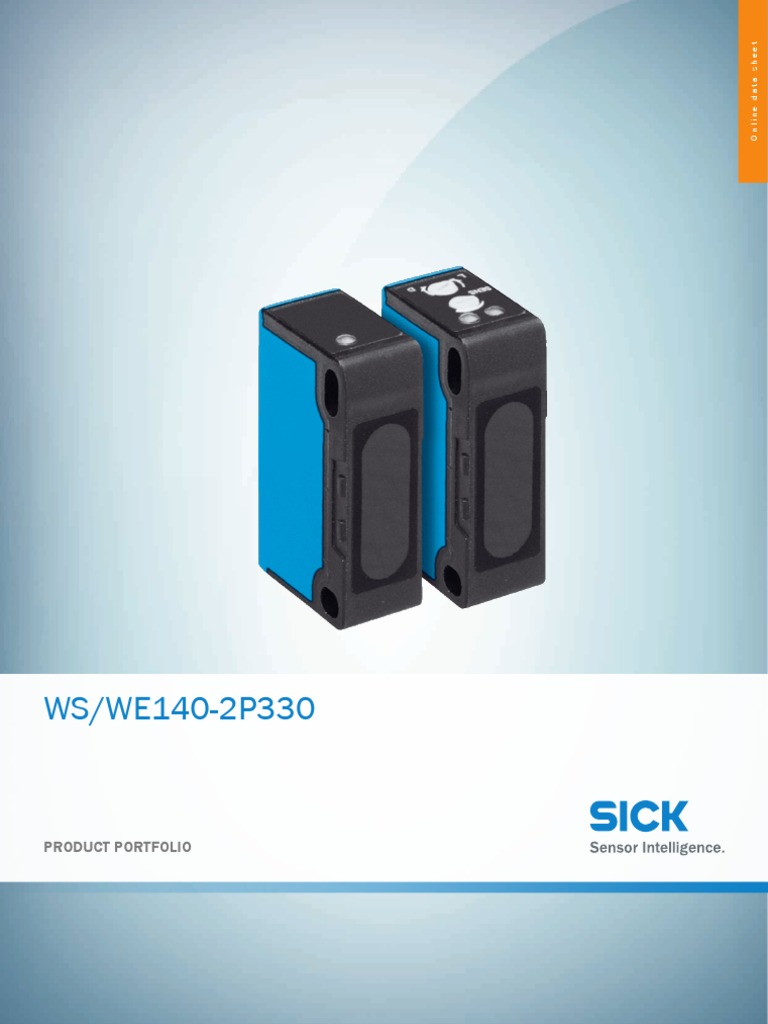 Product Specification Sheet for WS/WE140-2P330 Through-Beam ...