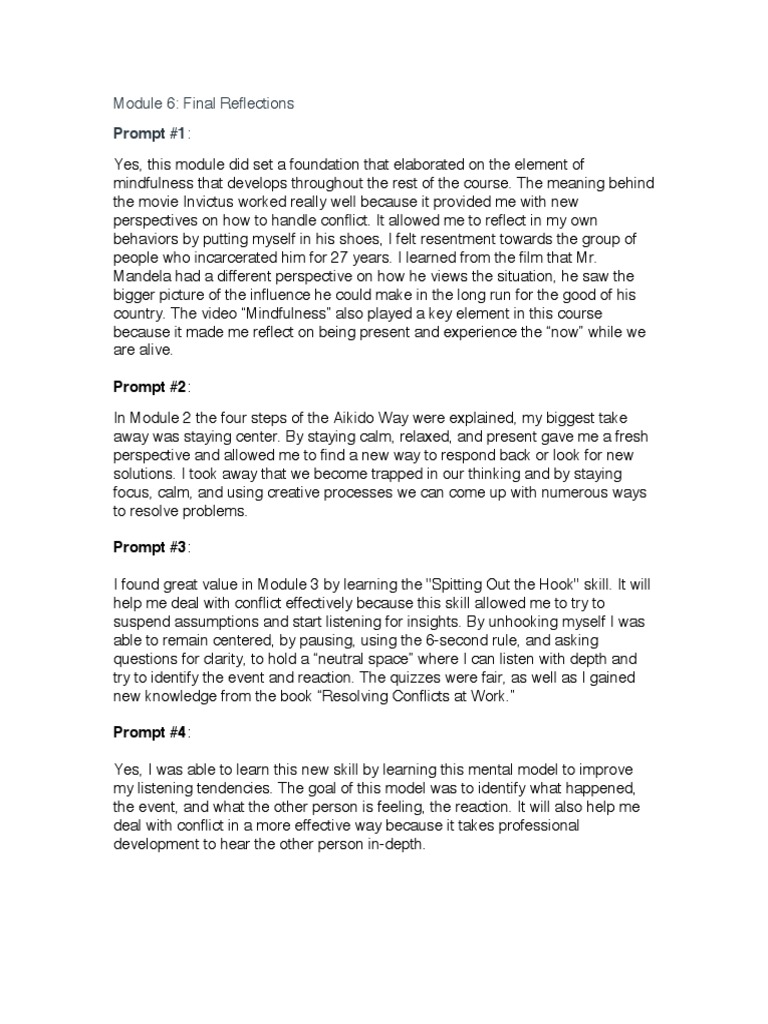 Module 6 - Final Reflections Ogl 340 | PDF | Applied Psychology ...