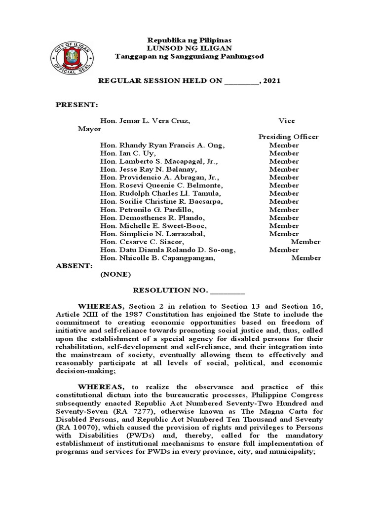 RESOLUTION - Customised Vehicles and Bajaj | PDF | Disability | Government