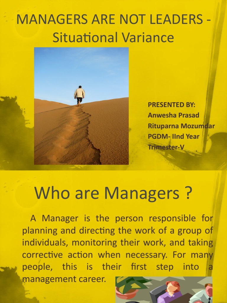 Managers Are Not Leaders | PDF | Leadership | Social Entrepreneurship