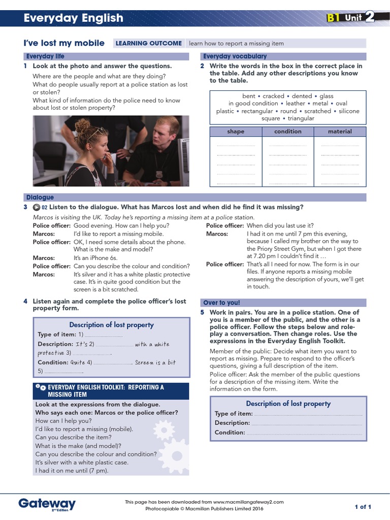 B1 UNIT 2 Everyday English | PDF