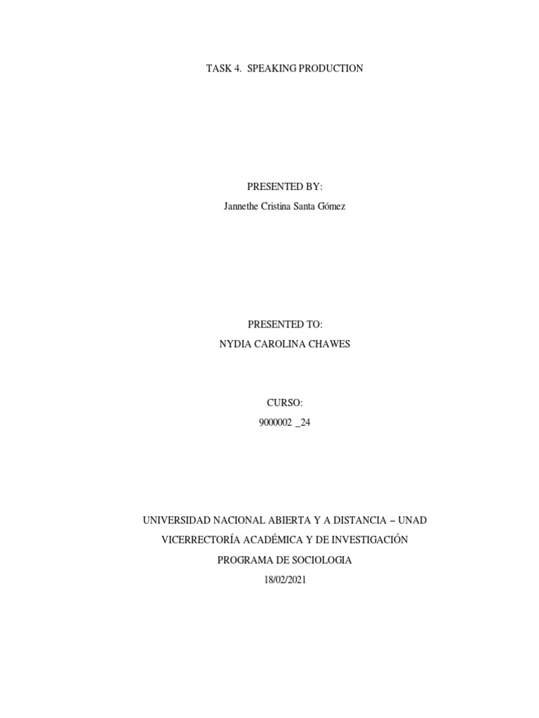 Unit - 2 - Task 4 - Speaking Production | PDF | Holiday Or Vacation | Asia