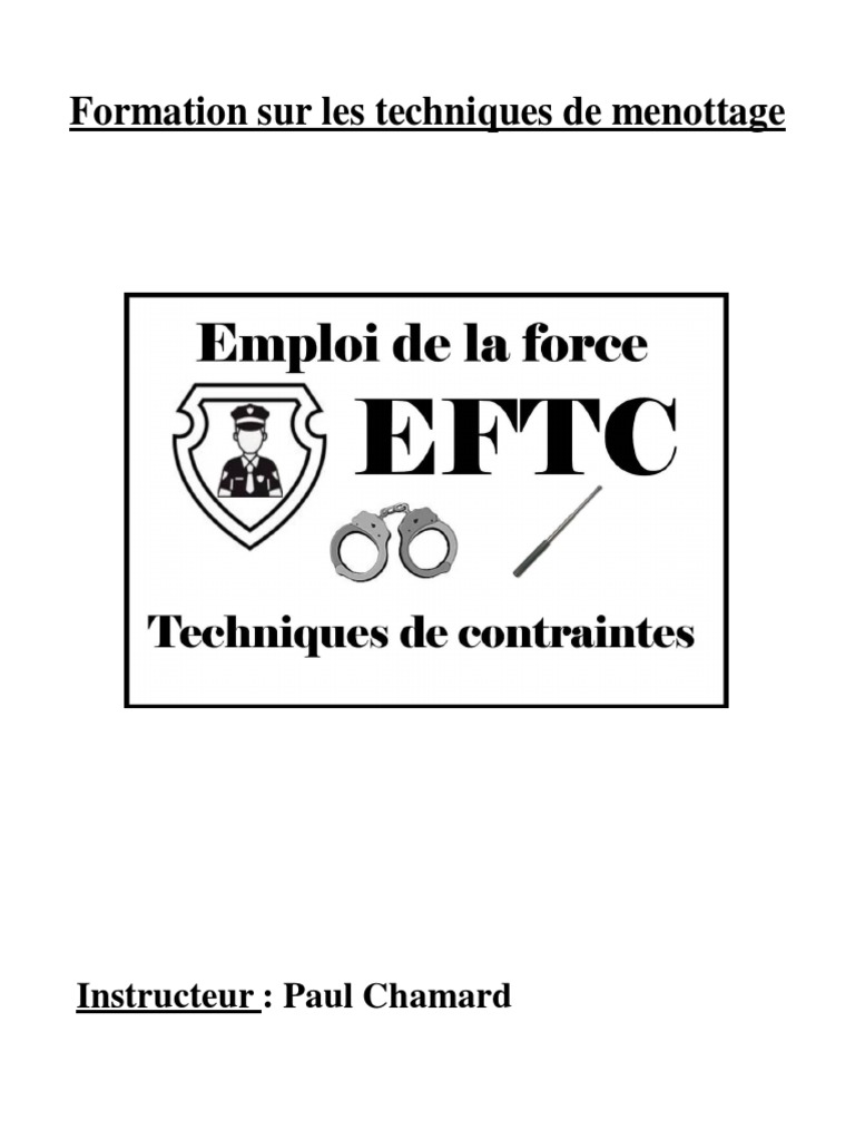 Techniques de Menottage en Formation | PDF | Menottes | Main