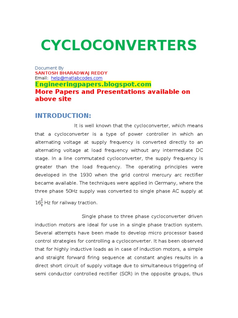 Cycloconverter | PDF | Power Inverter | Rectifier