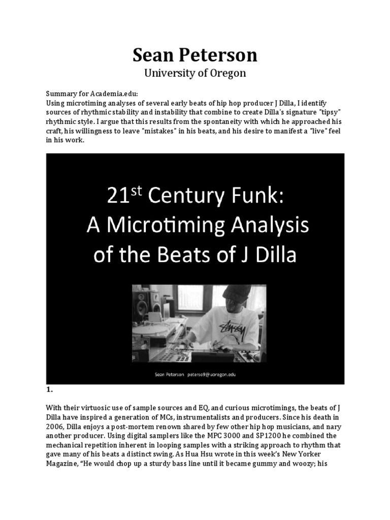 Analyzing J Dilla's Tipsy Rhythmic Style | PDF | Rhythm And Meter | Sound