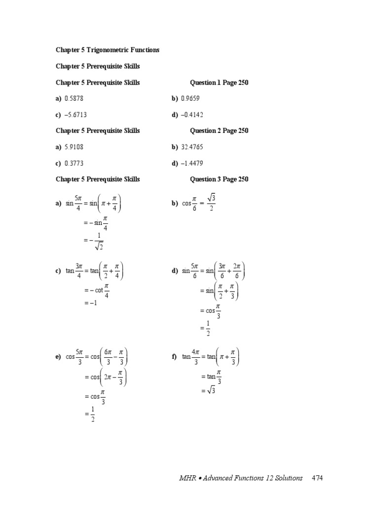 AF12 Chapter 5 Solutions | PDF | Maxima And Minima | Trigonometric ...