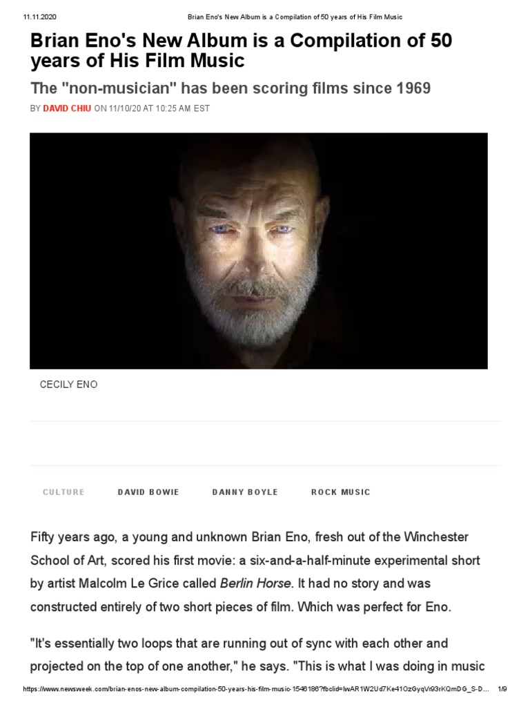 Brian Eno's New Album Is A Compilation - News Week Nov2020 | PDF ...
