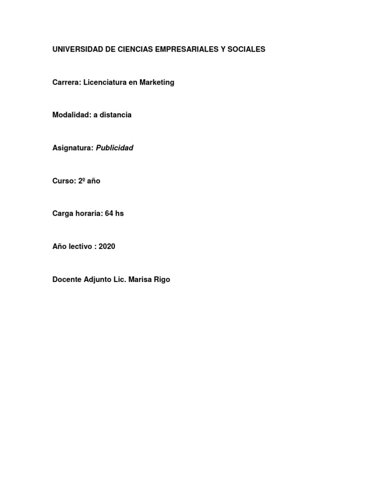 21-Programa Publicidad | PDF | Publicidad | Evaluación