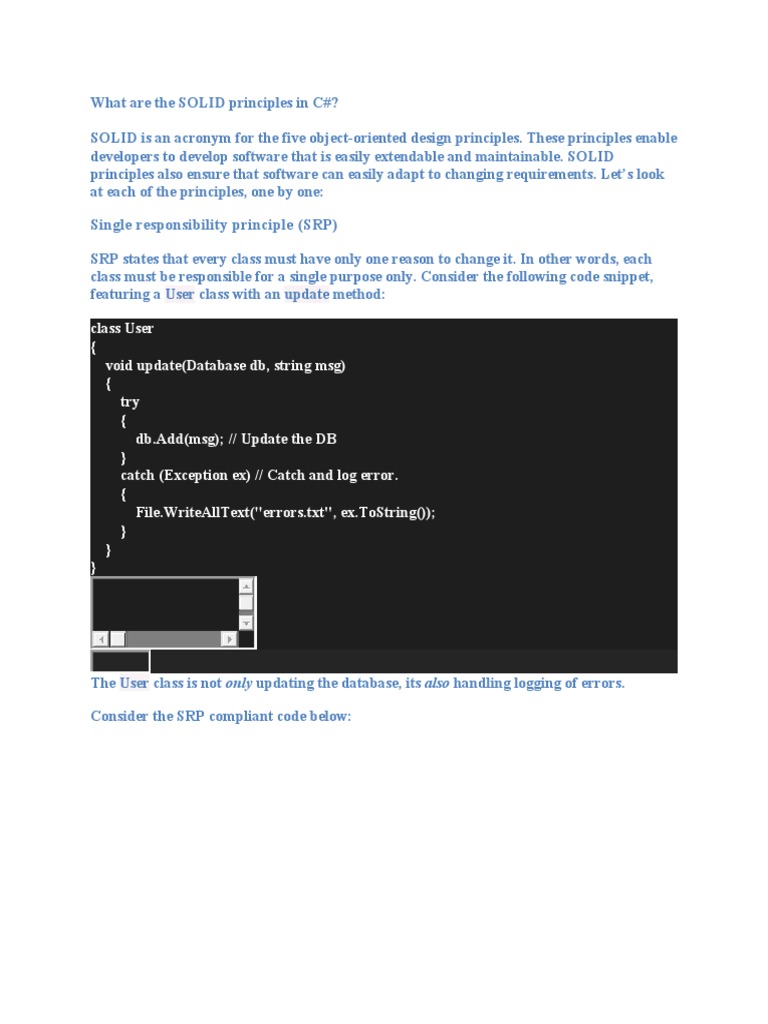 What Are The SOLID Principles in C | PDF | Object Oriented Programming ...