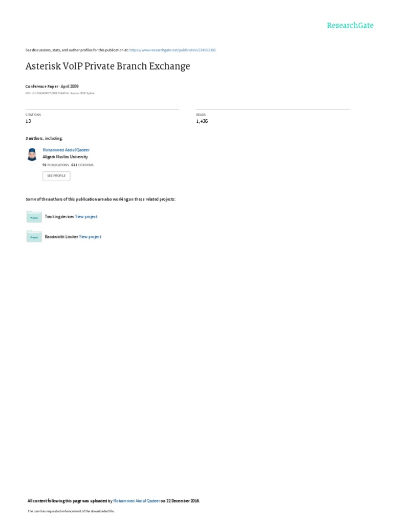 Asterisk VoIP Private Branch Exchange | PDF | Session Initiation ...