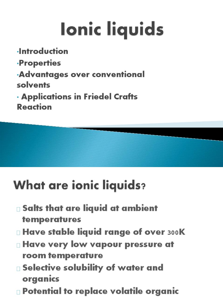 Ionic Liquids Presentation | PDF
