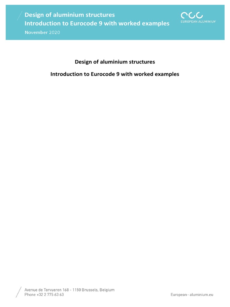 Design of Aluminium Structure Introduction To Eurocode 9 With Worked ...