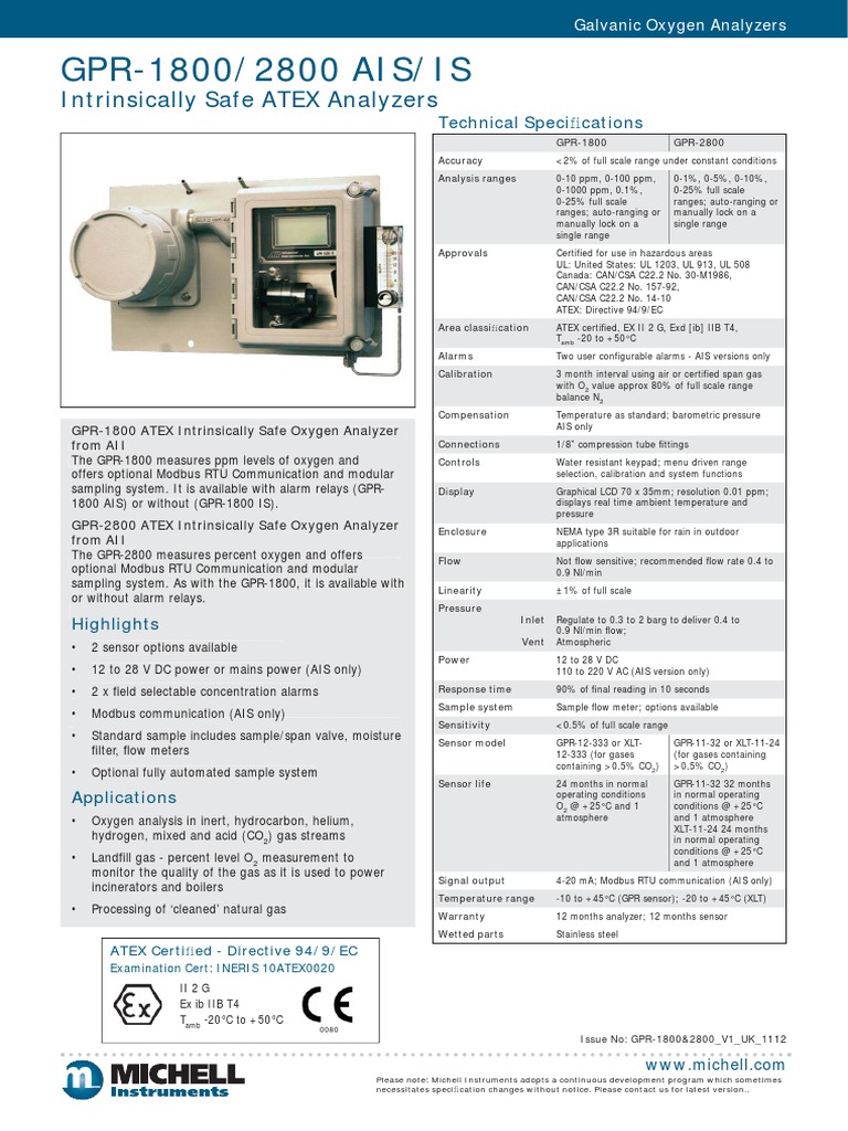 GRP 1800series Datasheet UK V1 | PDF | Gases | Flow Measurement