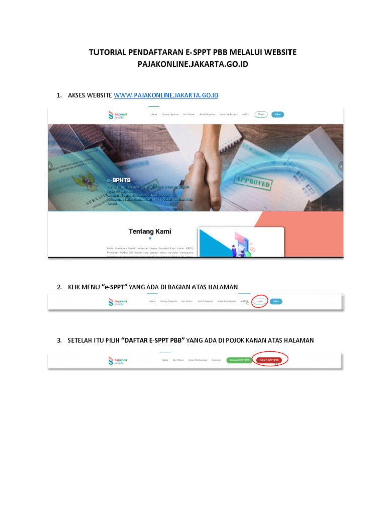 Manual Pendaftaran e-SPPT PBB | PDF