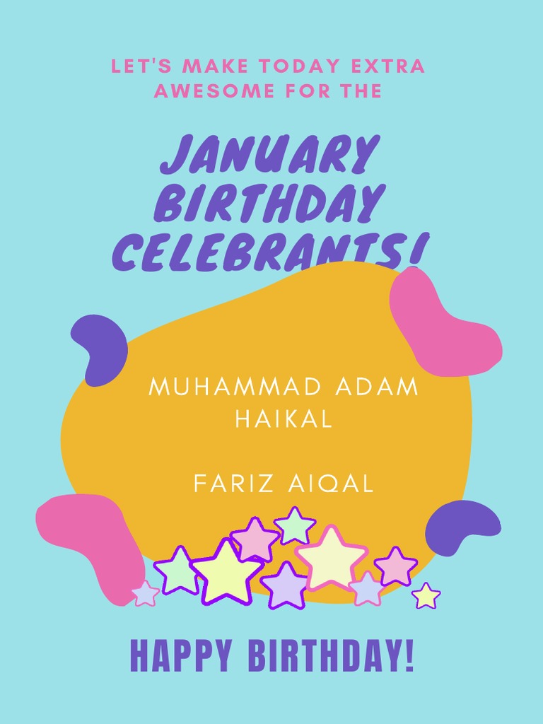 Colorful Shapes Birthday Classroom Poster | PDF