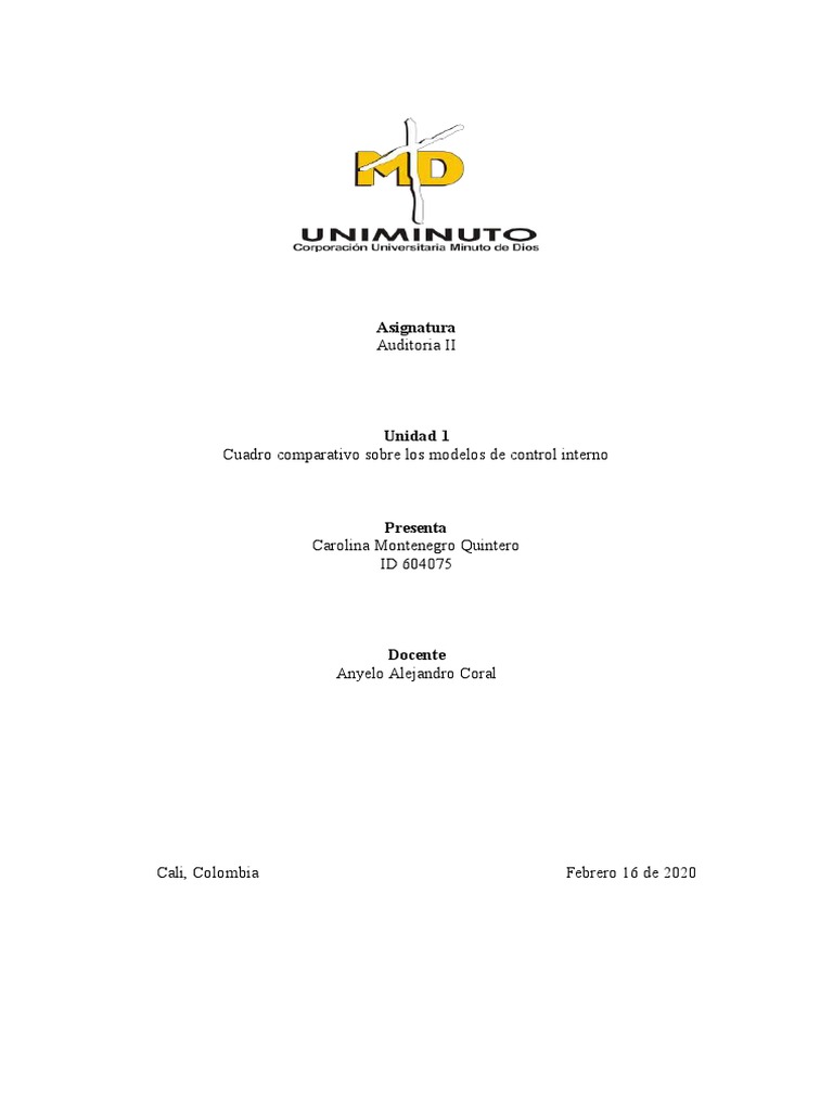 Cuadro Comparativo Sobre Los Modelos de Control Interno | PDF ...