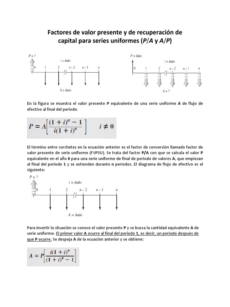 Factores de Valor Presente y Anualidad | PDF | Enseñanza de matemática ...