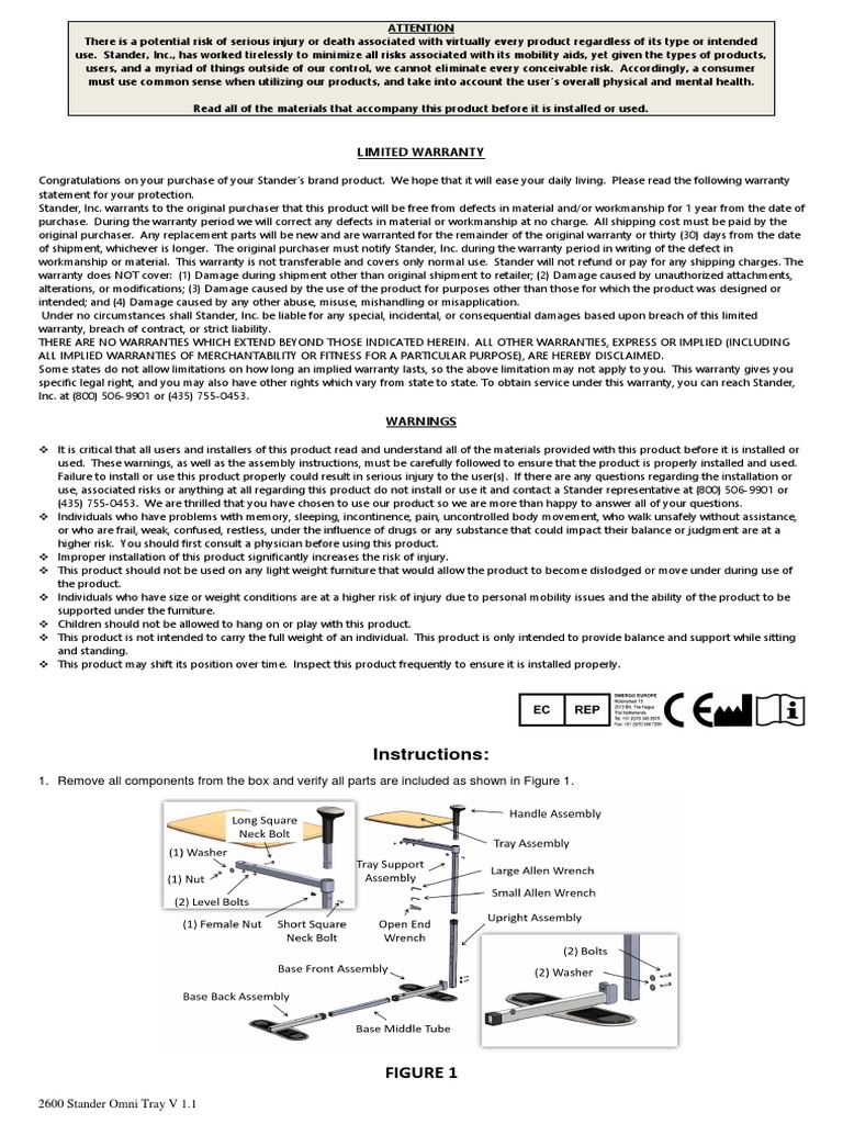 Instructions:: Limited Warranty | PDF | Nut (Hardware) | Screw