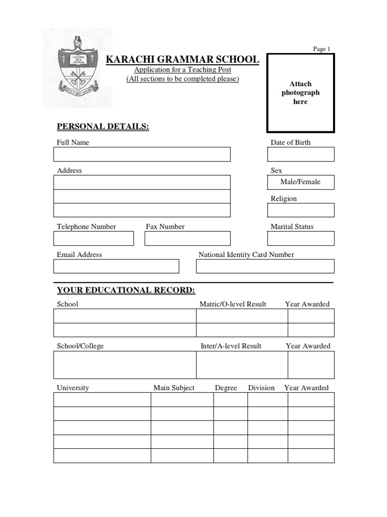 Karachi Grammar School: Personal Details | PDF | Behavior Modification | Learning