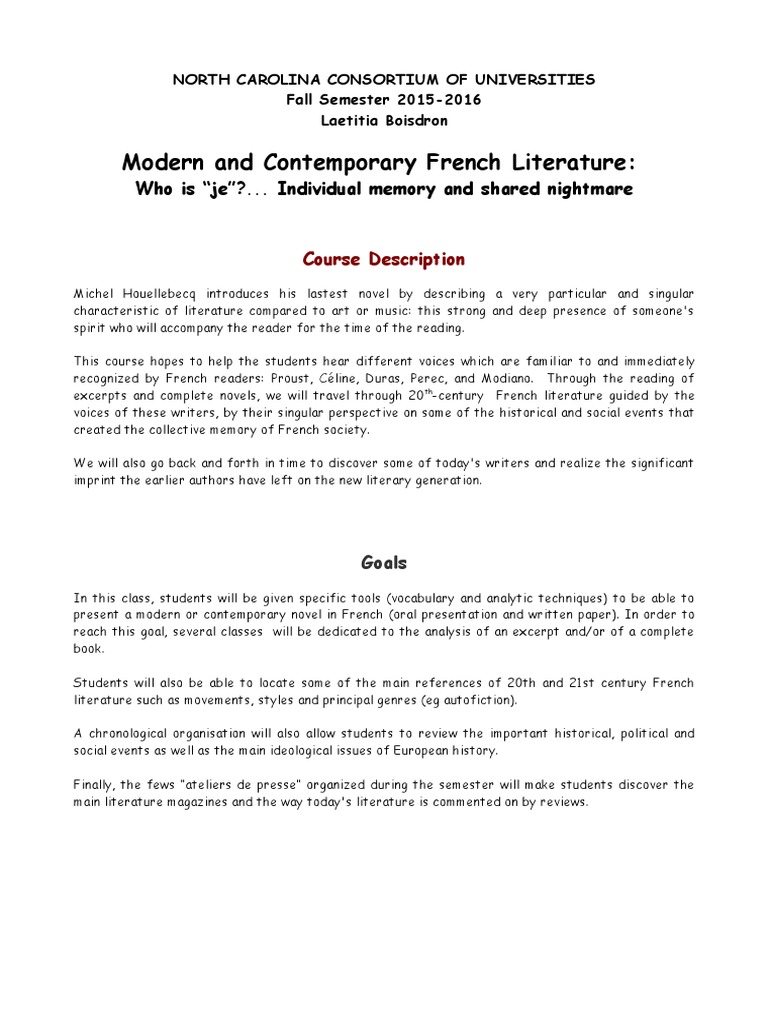 A Survey of Contemporary French Literature | PDF | Plagiarism ...