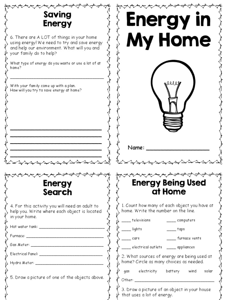 (Energy in My Home Booklet) - Energy in Our Lives | PDF