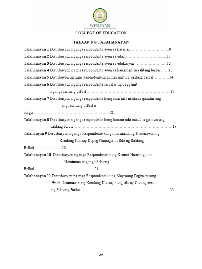 8 Talaan NG Talahanayan | PDF