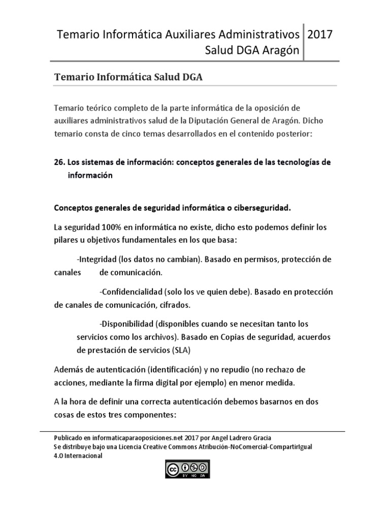 1 Temario Inform Tica Auxiliares Administrativos Dga Salud Arag N | PDF ...