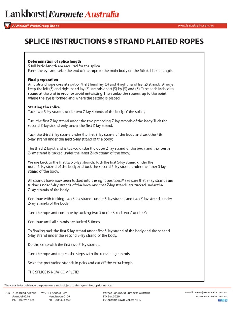 TIPTO EIGHT - 8 Strand Splicing Instructions | PDF | Rope ...